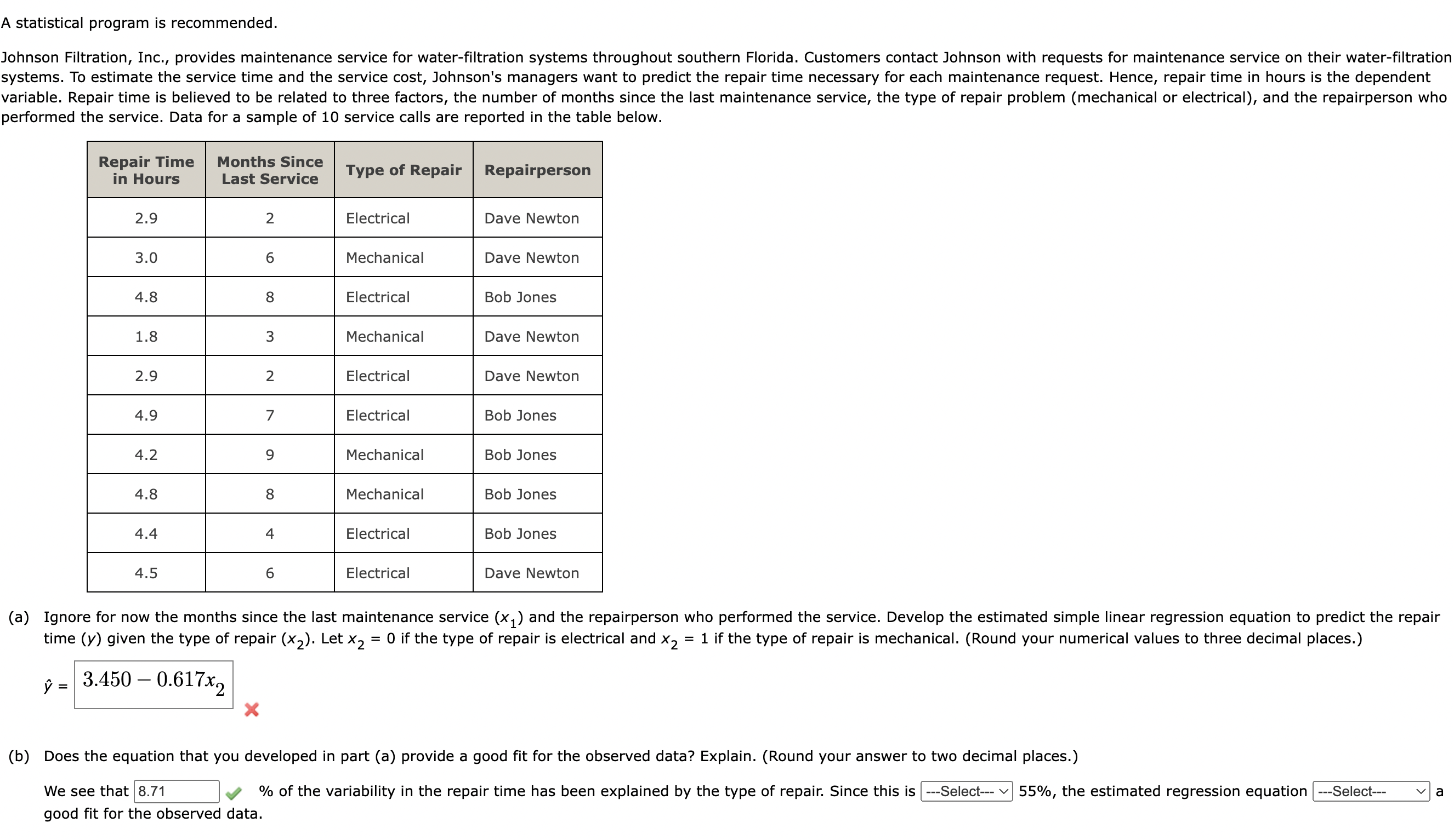 Solved A statistical program is recommended.performed the | Chegg.com