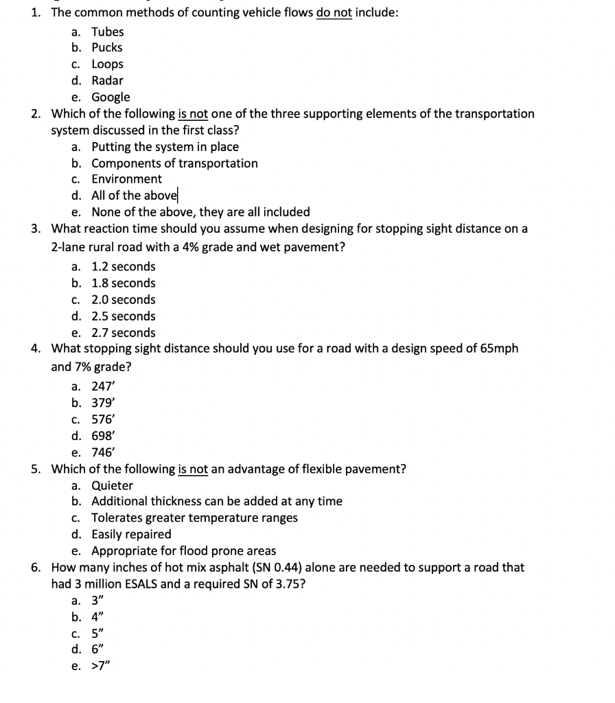Solved C. e. C. 1. The common methods of counting vehicle | Chegg.com