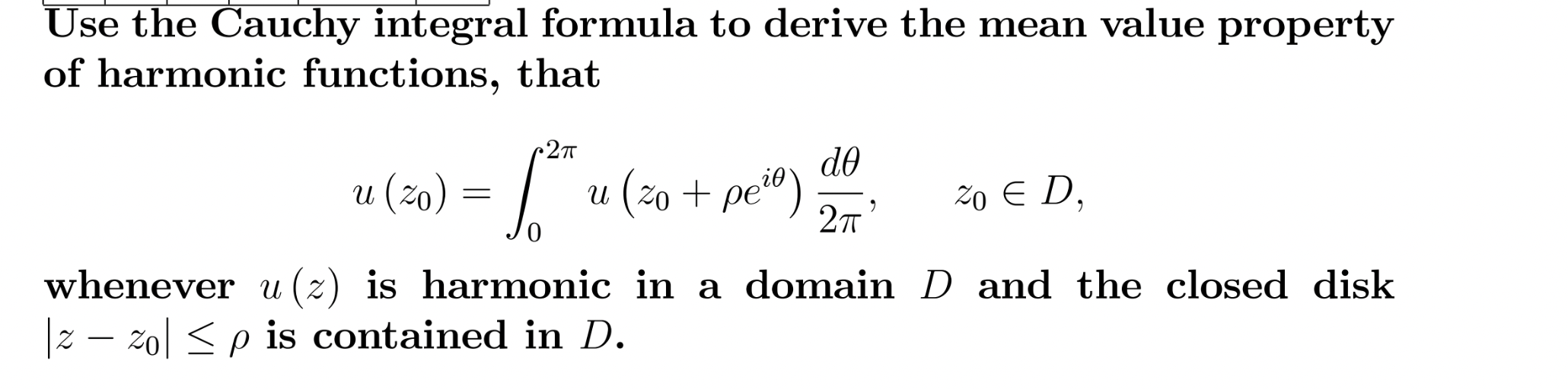 Solved Use the Cauchy integral formula to derive the mean | Chegg.com