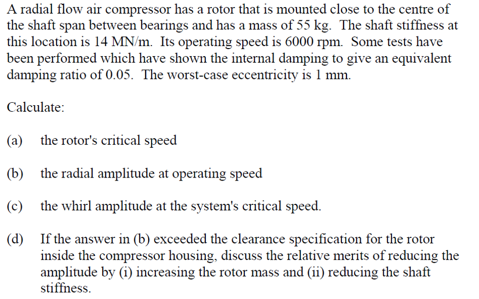 Solved A radial flow air compressor has a rotor that is | Chegg.com