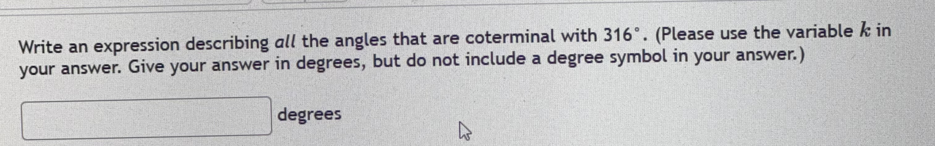 Solved Write an expression describing all the angles that | Chegg.com