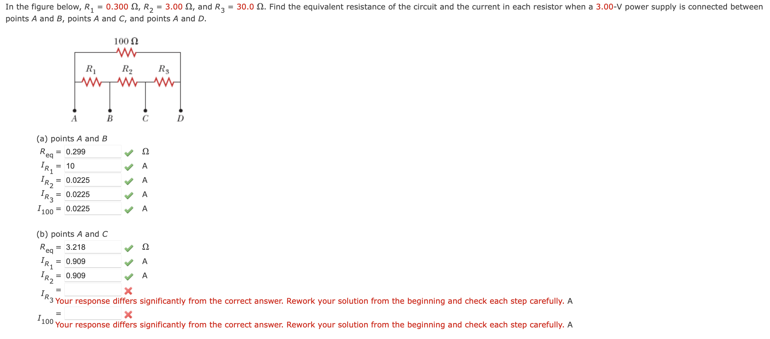 Solved points A and B, points A and C, and points A and D. | Chegg.com