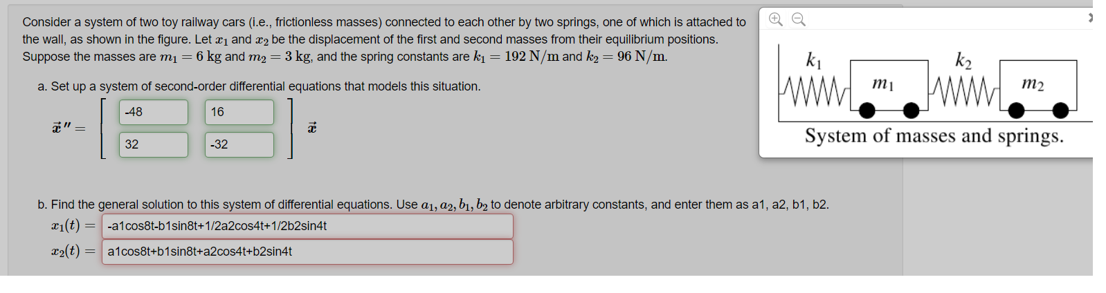 Consider a system of two toy railway cars (i.e., | Chegg.com