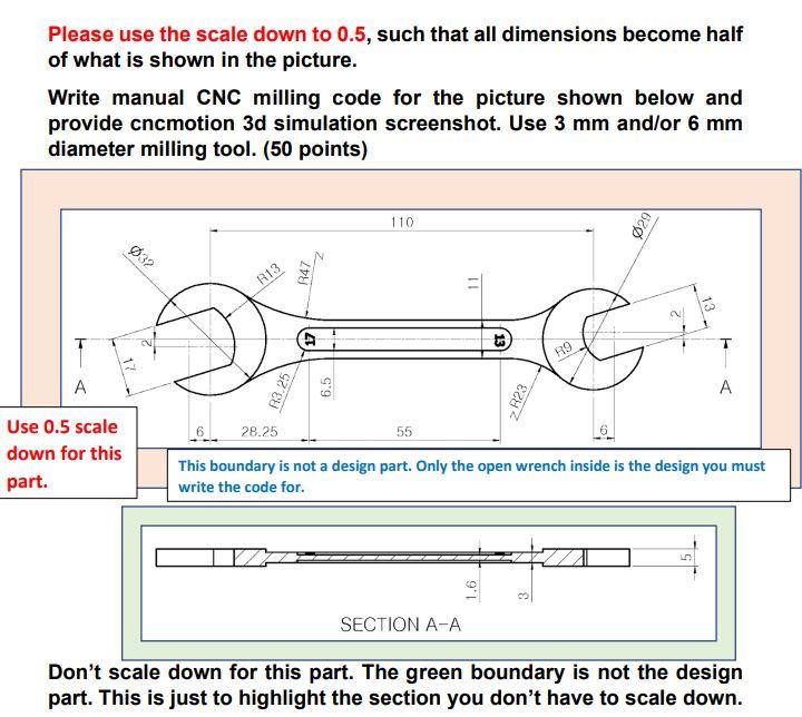Solved Write manual CNC milling code for the picture shown | Chegg.com