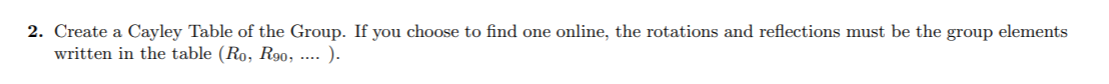 Solved The group D4, Dihedral Group of order 8, is the group | Chegg.com