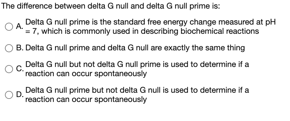 Solved The difference between delta G null and delta G null | Chegg.com