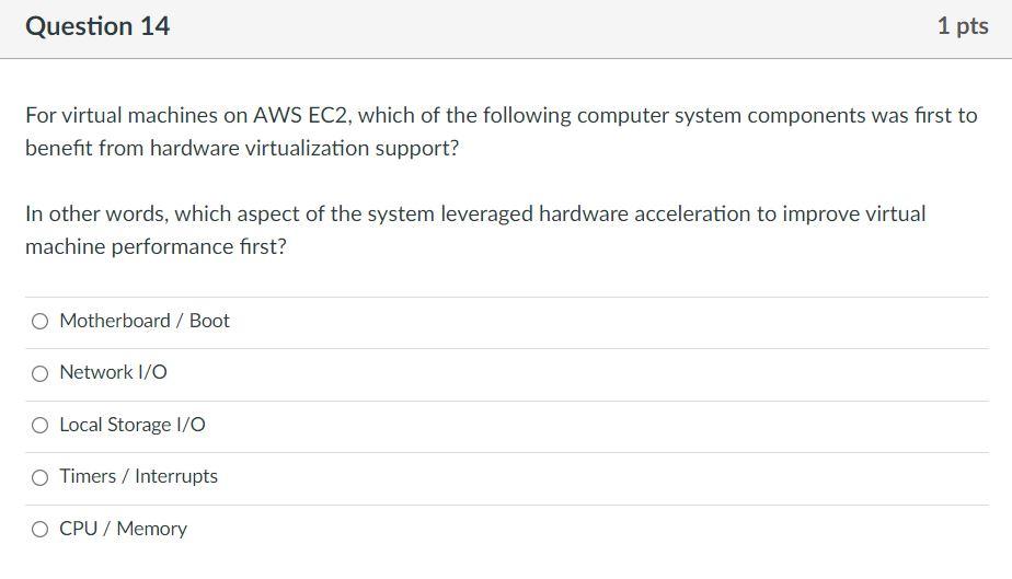 Solved For virtual machines on AWS EC2, which of the | Chegg.com