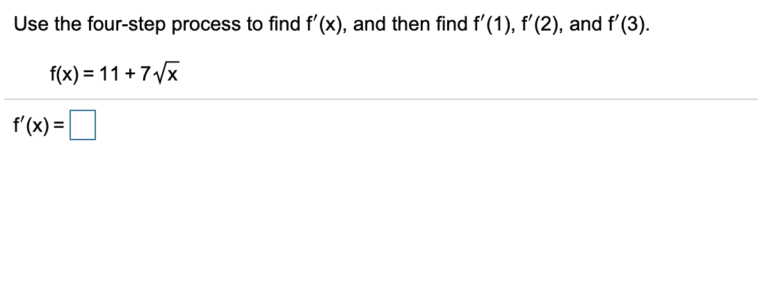 Solved Use the four-step process to find f'(x), and then | Chegg.com