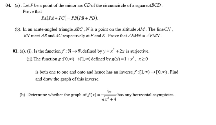 Solved 04. (a). Let P be a point of the minor arc CD of the | Chegg.com