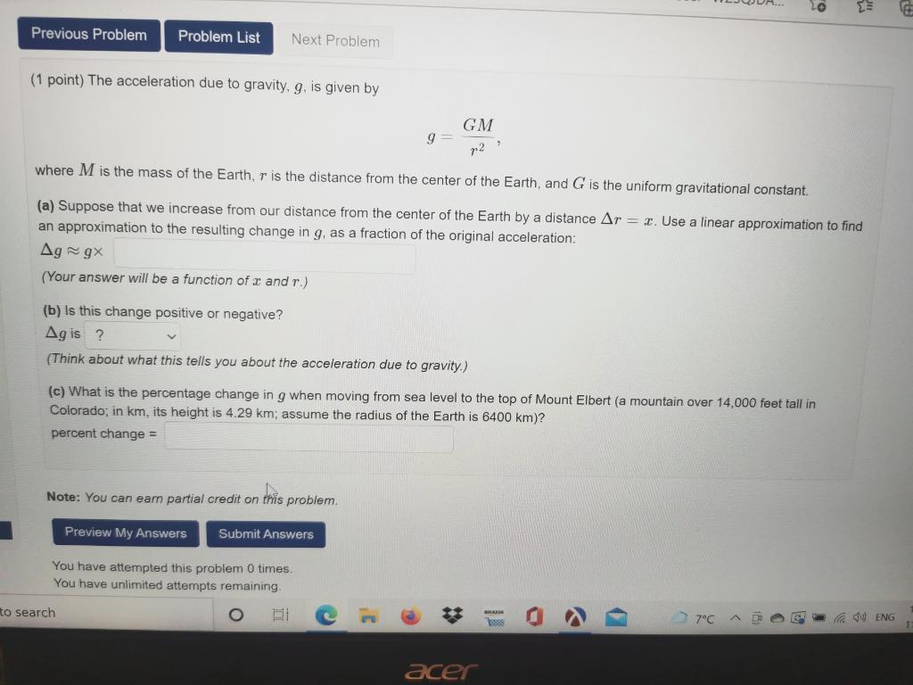 Solved Previous Problem Problem List Next Problem (1 point) | Chegg.com