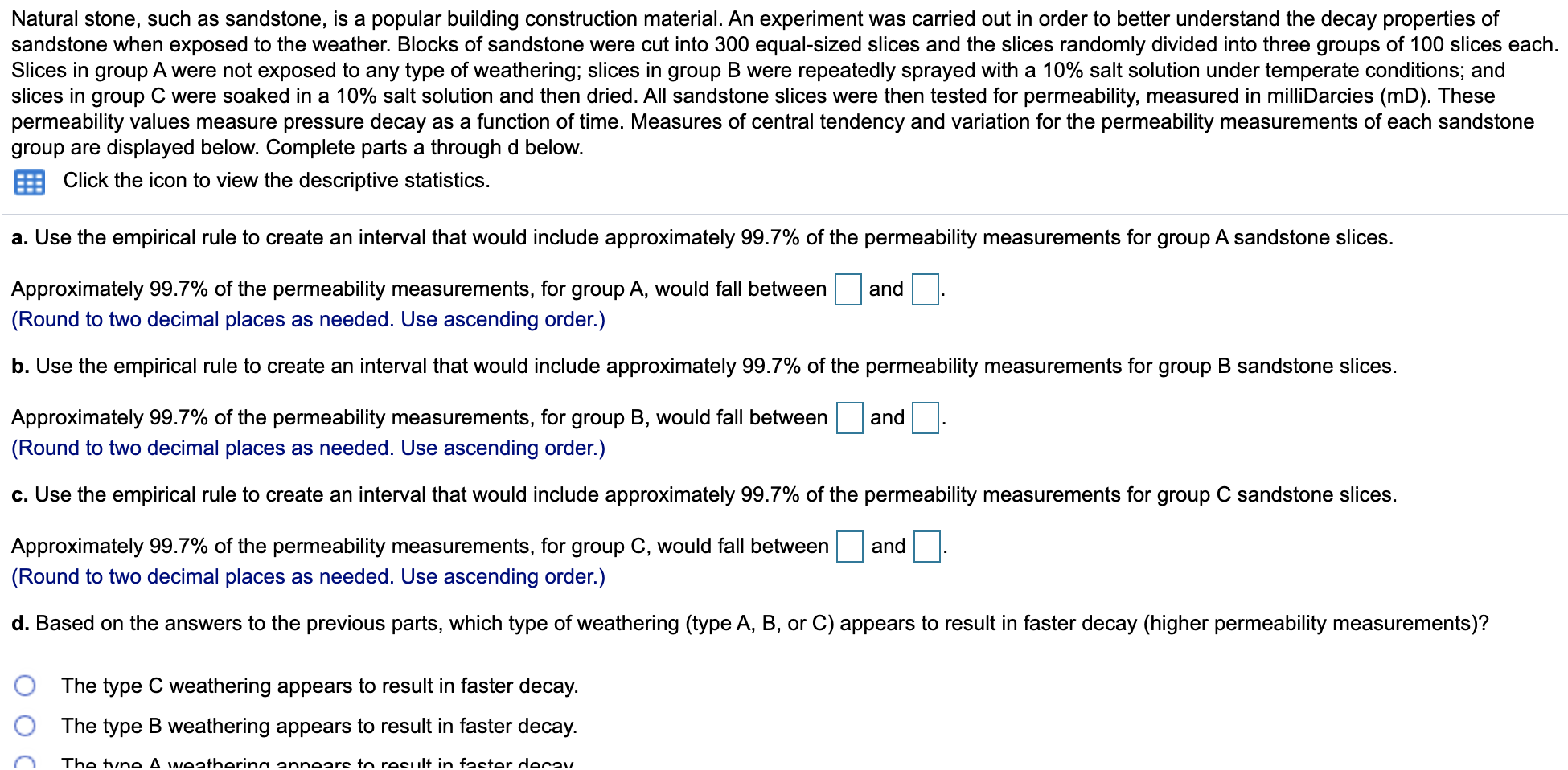 Solved i Descriptive Statistics Standard Deviation Variable | Chegg.com