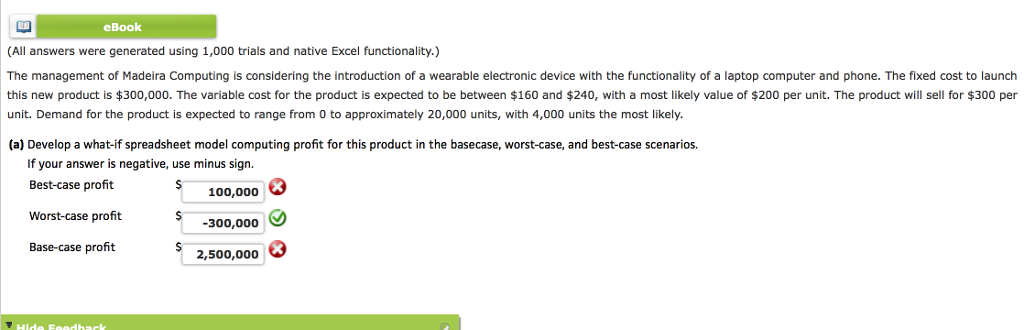 Solved eBook (All answers were generated using 1,000 trials | Chegg.com