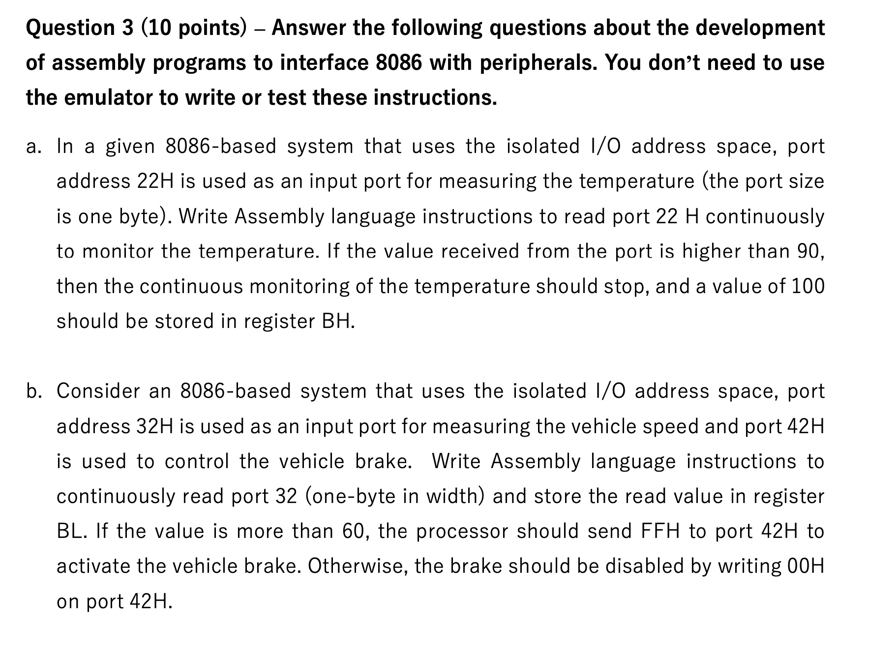 Solved Question 3 (10 ﻿points) - ﻿Answer the following | Chegg.com