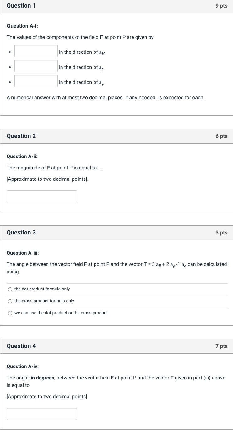 Solved Given the vector field | Chegg.com
