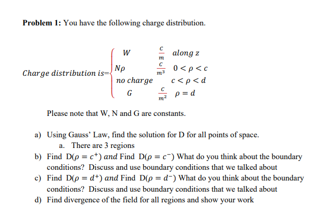 Solved Problem 1: You have the following charge | Chegg.com
