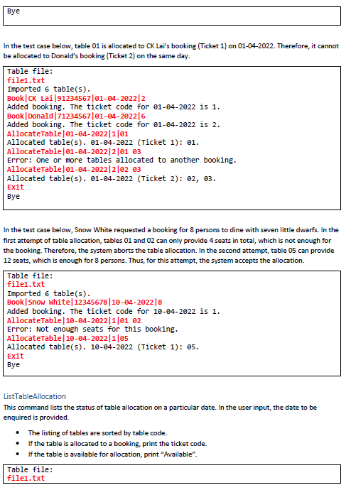 Solved Assignment Specification and Requirement The table | Chegg.com