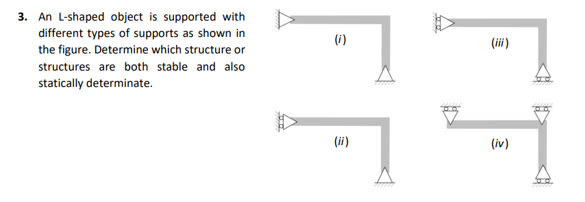 Solved An L-shaped object is supported with different types | Chegg.com