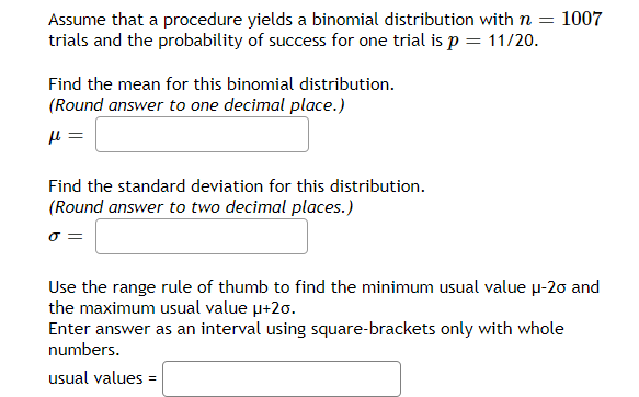 Solved Assume that a procedure yields a binomial | Chegg.com