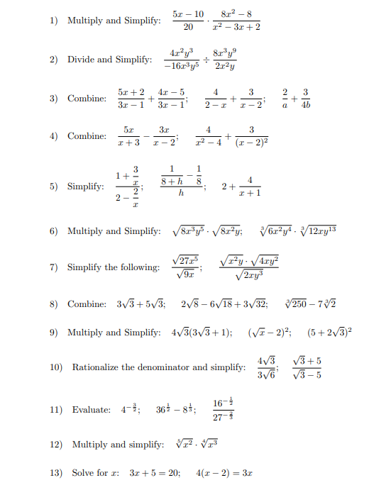 Solved Multiply and Simplify: 5x-1020*8x2-8x2-3x+2Divide and | Chegg.com