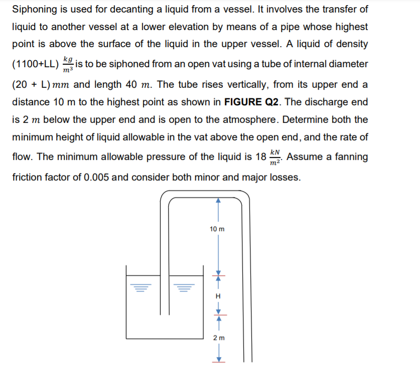 Siphoning is used for decanting a liquid from a | Chegg.com