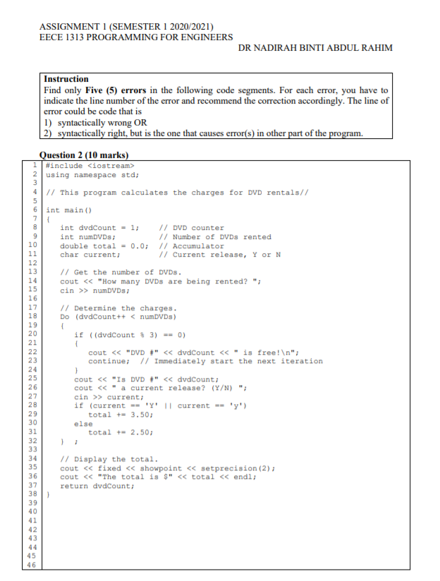 Solved (Answer)] Error Finding and Correction (10 marks) | Chegg.com