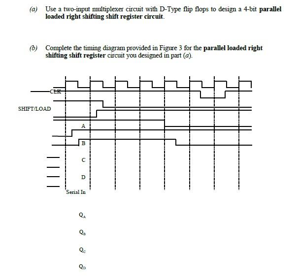 Solved (a) Use a two-input multiplexer circuit with D-Type | Chegg.com