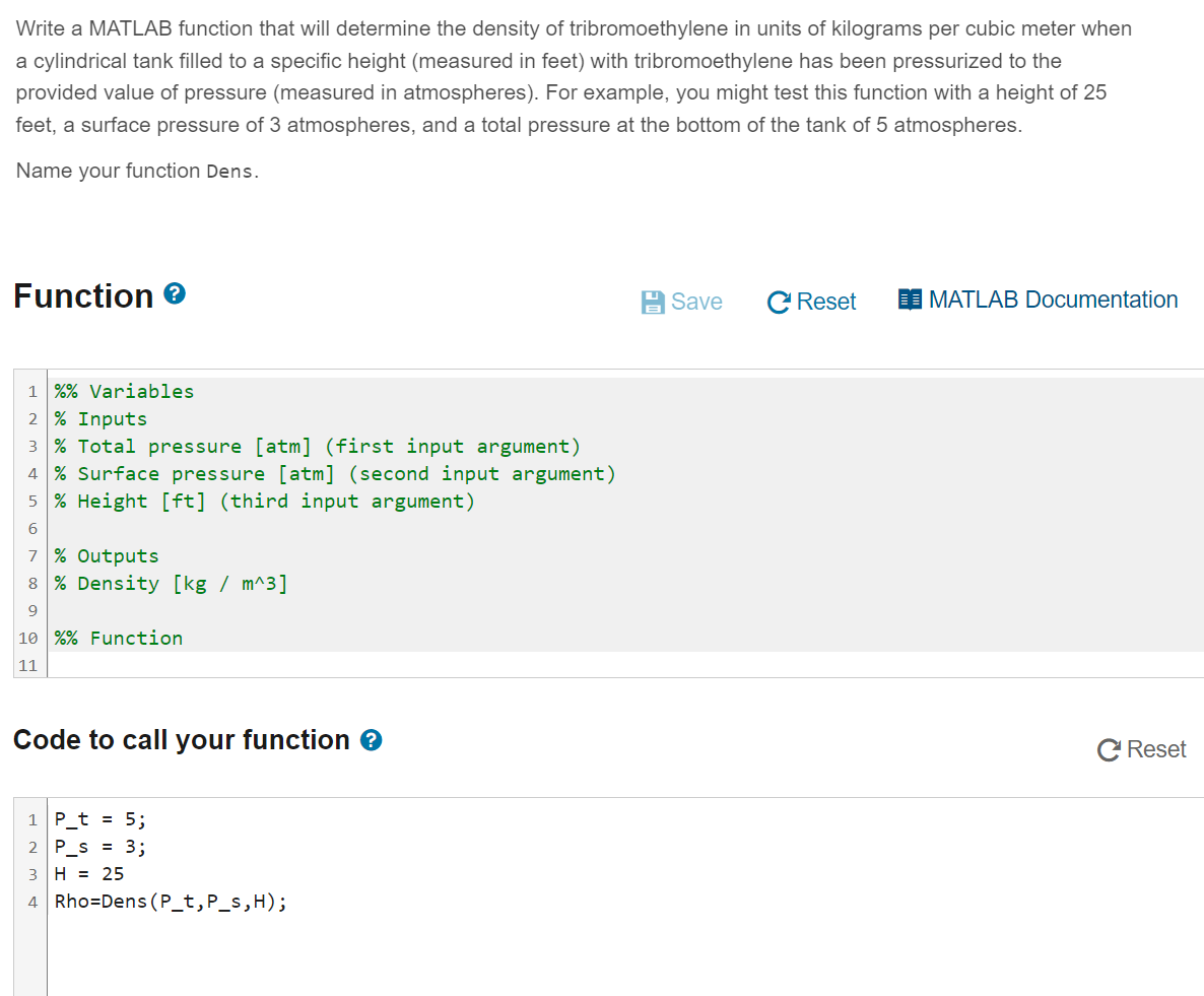 Solved Write a MATLAB function that will determine the | Chegg.com
