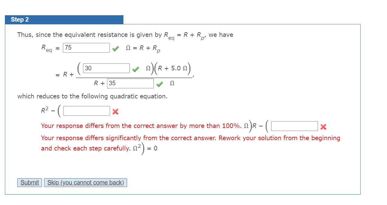 Solved Step 1 The equivalent resistance Reg is the | Chegg.com