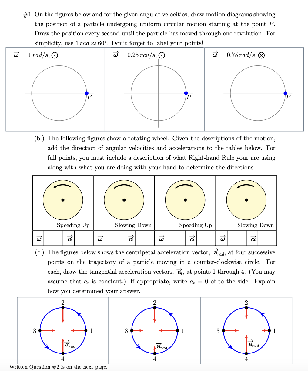 Solved #1 ﻿On the figures below and for the given angular | Chegg.com
