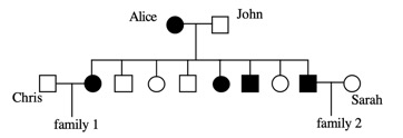 Solved 3. Consider the following hypothetical pedigree to | Chegg.com