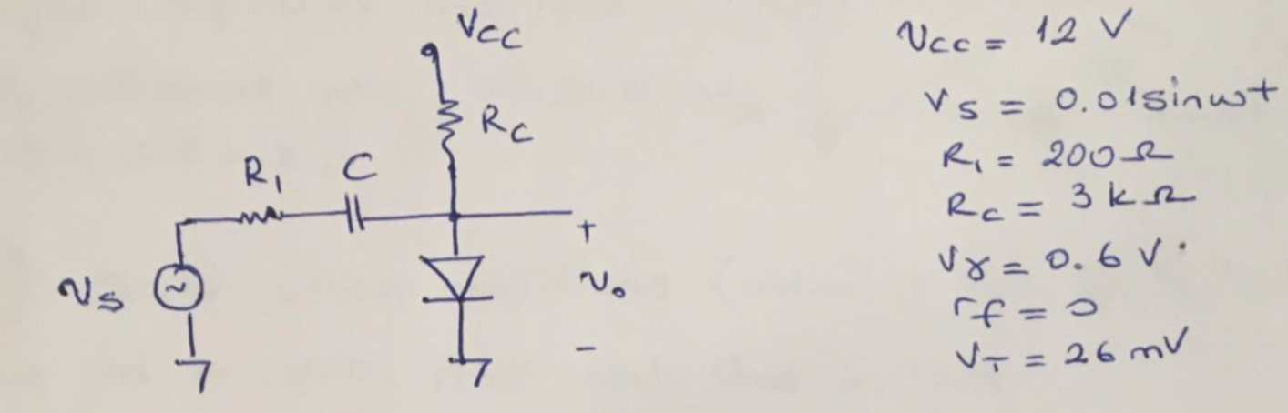 Solved For the circuit below assume the capacitor is very | Chegg.com