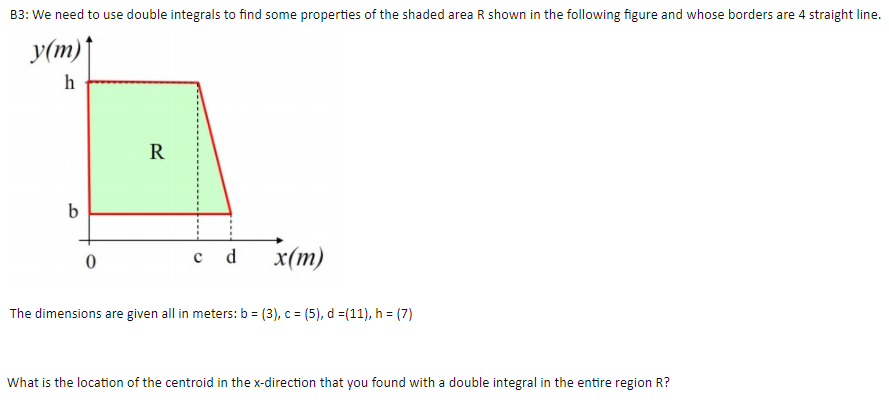 Solved What is the location of the centroid in the | Chegg.com