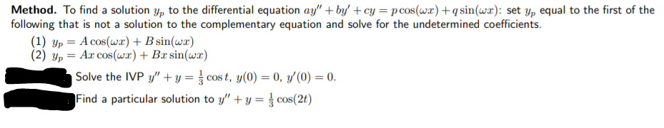 Solved Method. To find a solution yp to the differential | Chegg.com