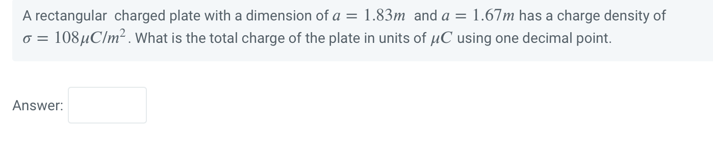 Solved A rectangular charged plate with a dimension | Chegg.com