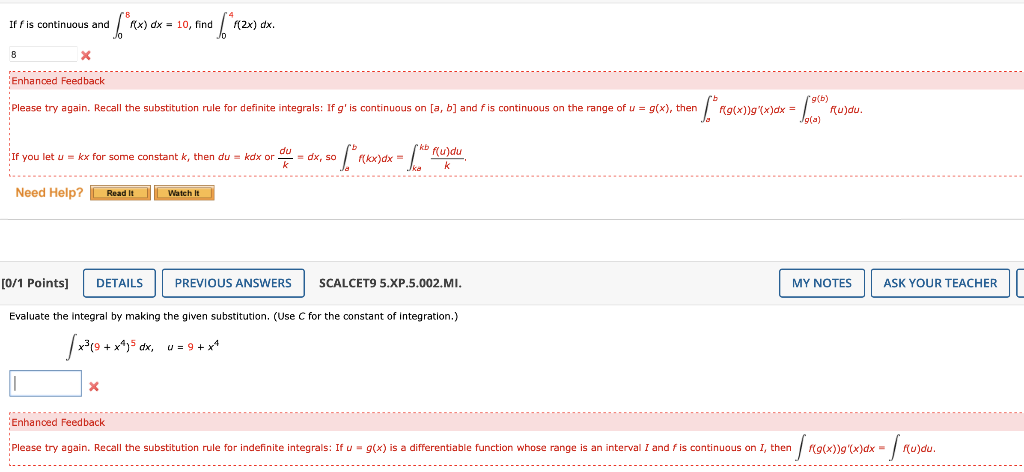 Solved If f is continuous and ∫08f(x)dx=10, find ∫04f(2x)dx. | Chegg.com