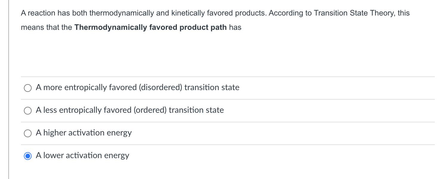 Solved A reaction has both thermodynamically and kinetically | Chegg.com