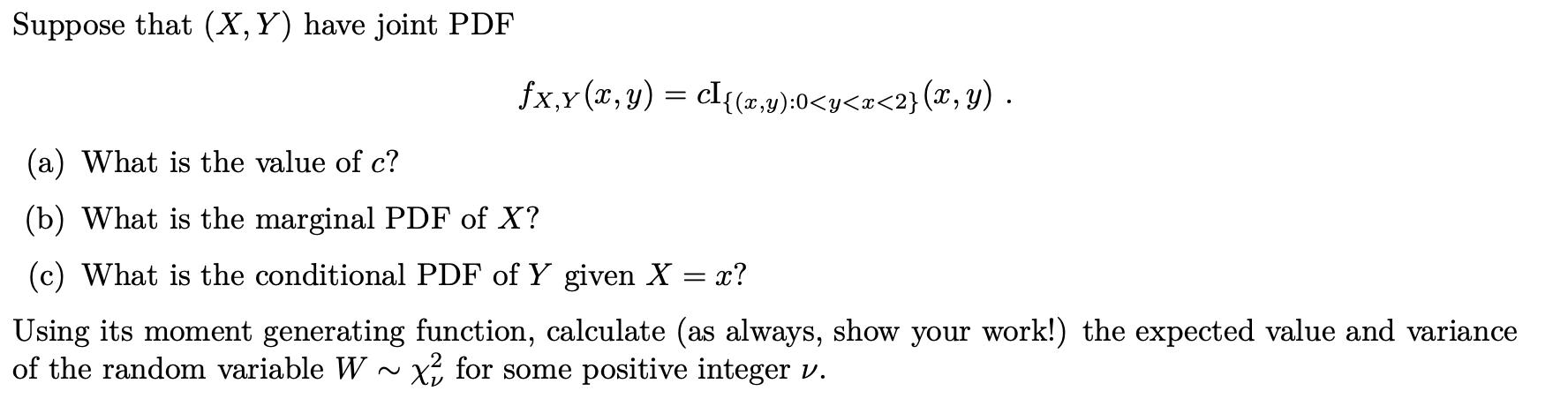 Solved Suppose that (X,Y) have joint PDF fx.x(x, y) = | Chegg.com