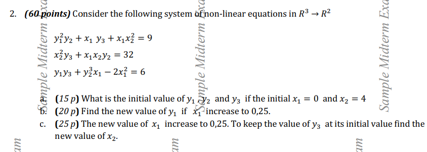 Solved 2. (60 points) Consider the following system of | Chegg.com