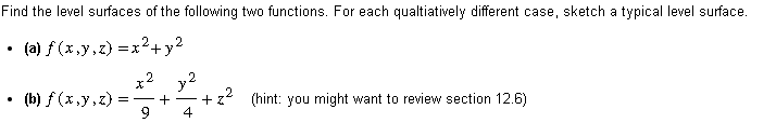 Find the level surfaces of the following two | Chegg.com