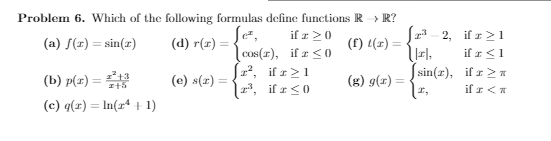 Solved R ? Problem 6. Which of the following formulas define | Chegg.com