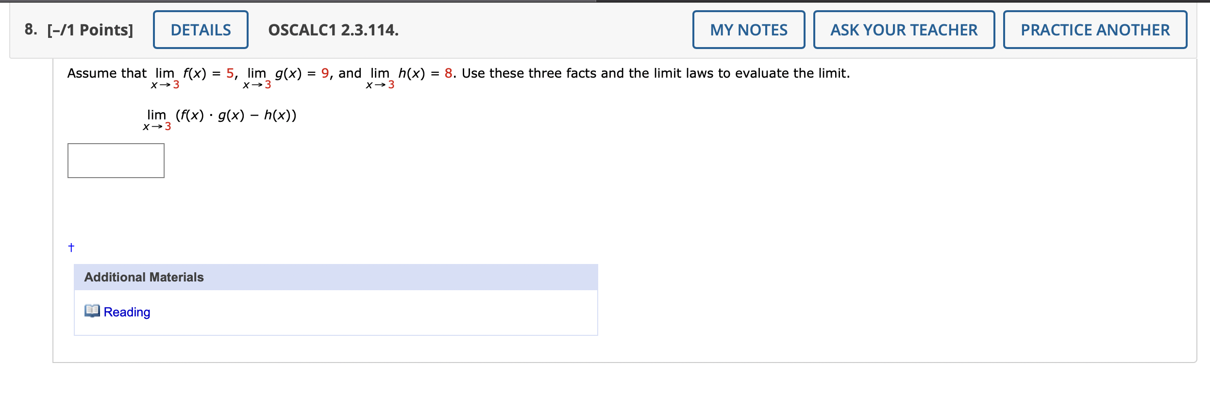 Solved Points] OSCALC1 2.3.106. Ise direct substitution to | Chegg.com