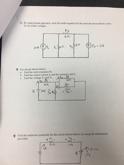 Solved 6) By using format approach, write the nodal equation | Chegg.com