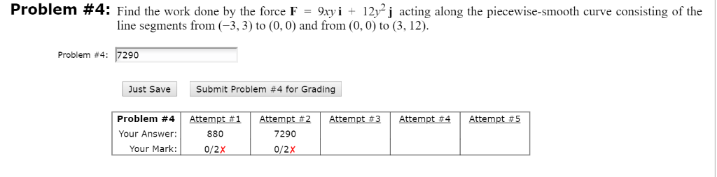 Solved Problem #4 : Find the work done by the force F-9m i + | Chegg.com