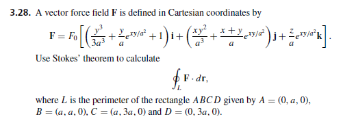 Solved 3.28. A vector force field F is defined in Cartesian | Chegg.com