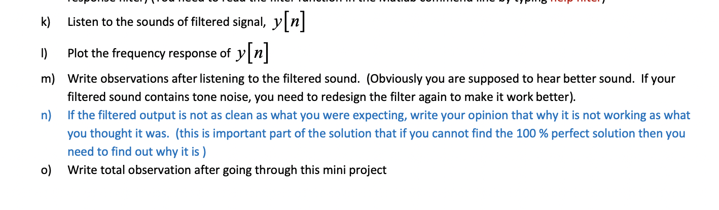 This is a matlab mini project. you need an audio file | Chegg.com