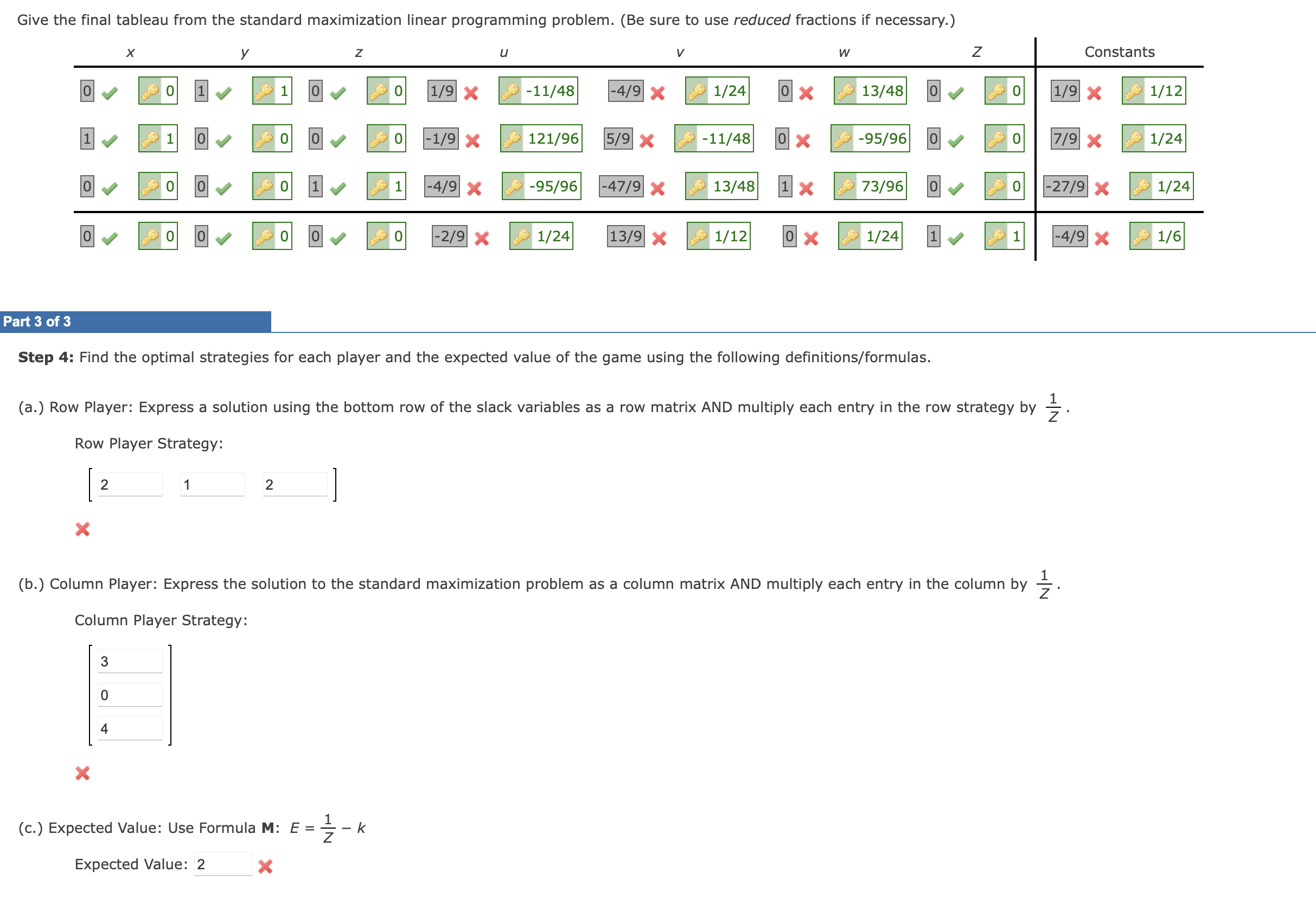 Solved Give The Final Tableau From The Standard Maximization