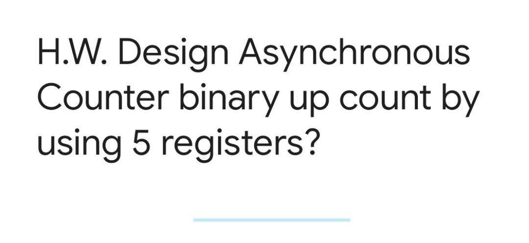 Solved H.W. Design Asynchronous Counter binary up count by | Chegg.com