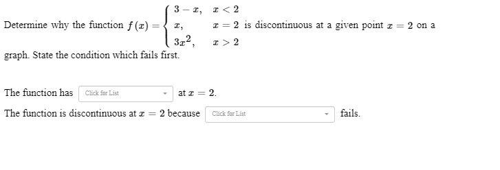 Solved Determine why the function | Chegg.com