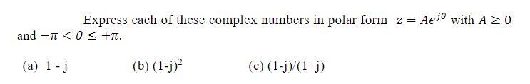 Solved = Express each of these complex numbers in polar form | Chegg.com