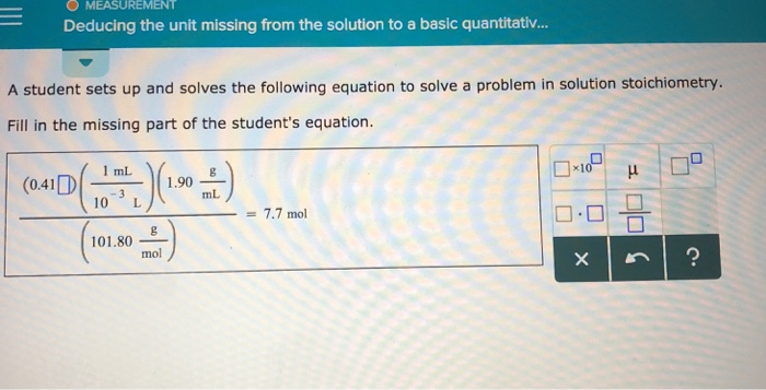 Solved O MEASUREMENT Deducing the unit missing from the | Chegg.com